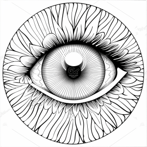Free Coloring Page – Eyes – Printable – DrawingEZ