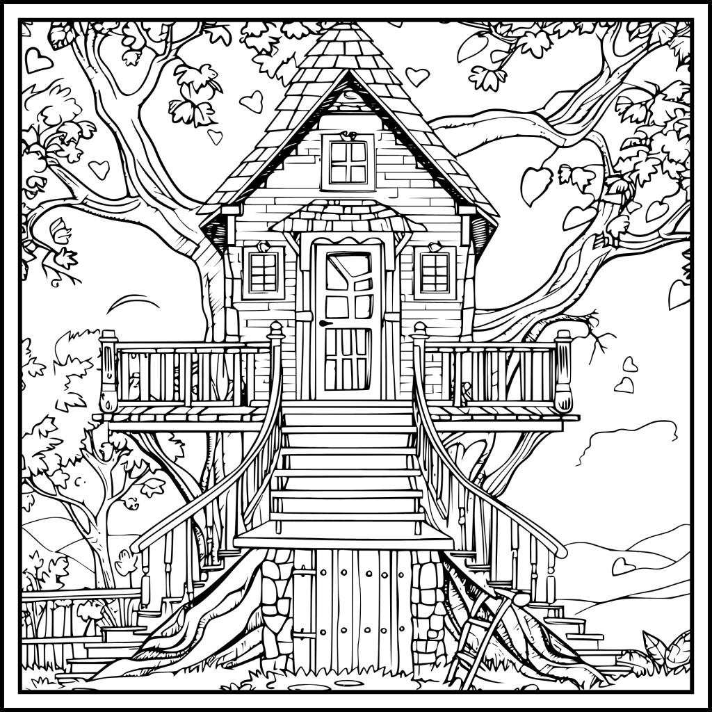 Free Landscape Coloring Pages – Printable – DrawingEZ