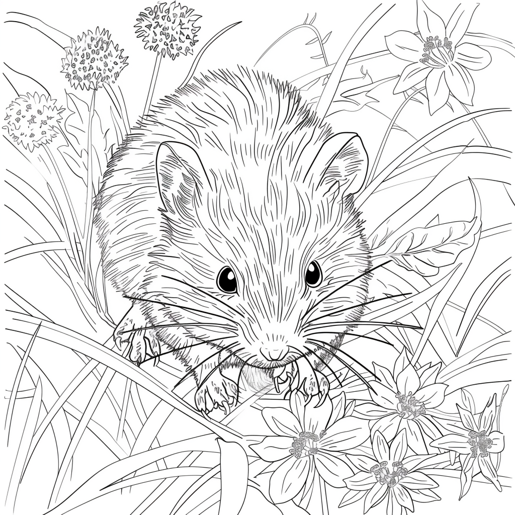 Free mouse coloring page – DrawingEZ