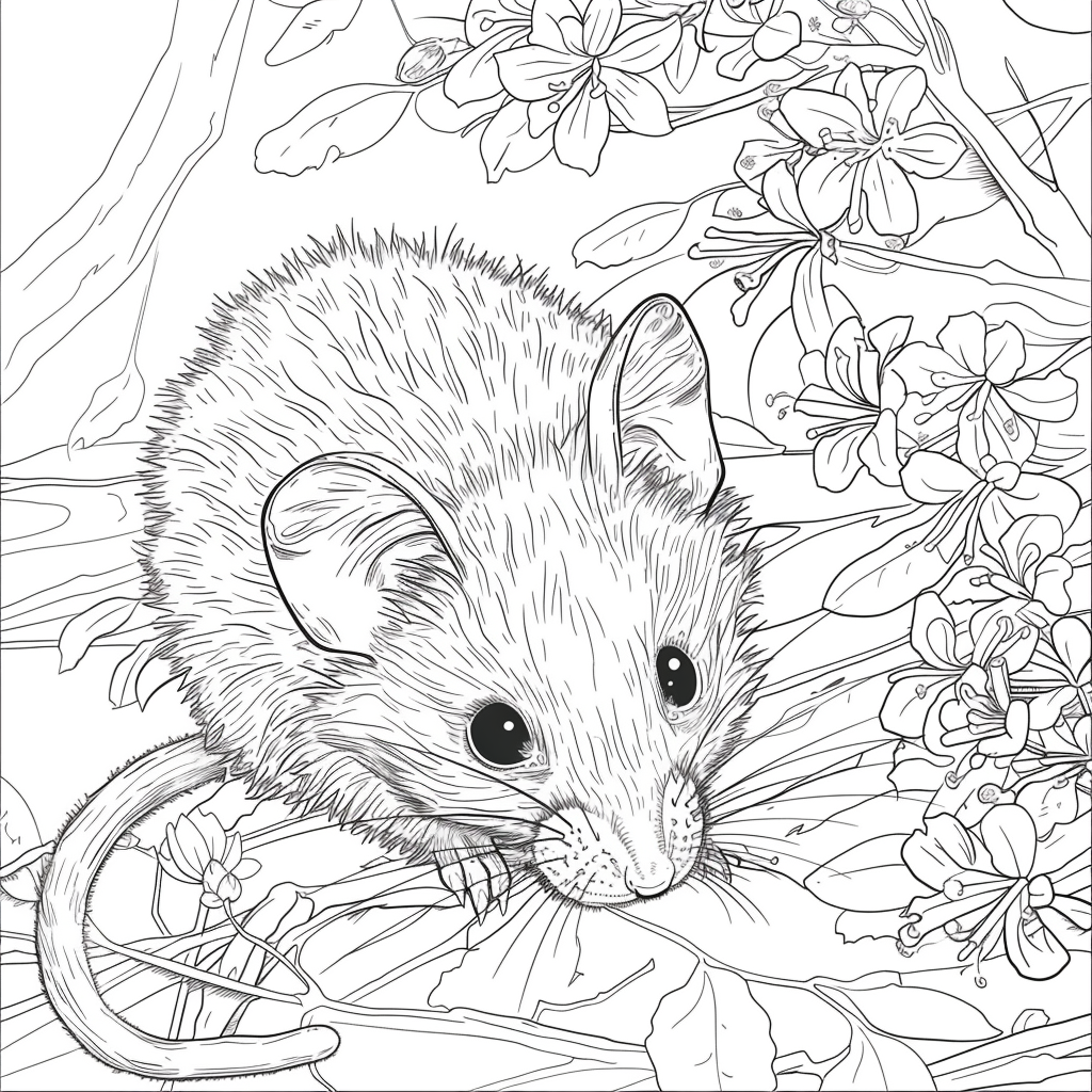 Free mouse coloring page – DrawingEZ